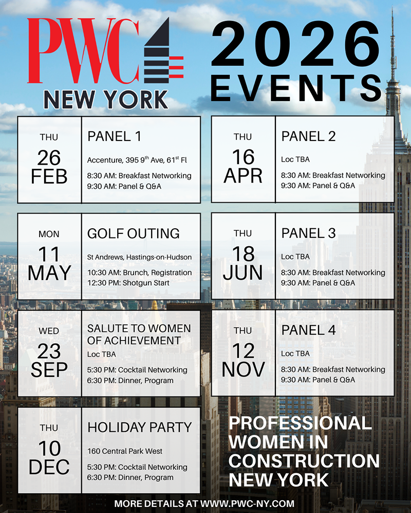 Professional Women in Construction New York’s 2026 event calendar : NYREJ